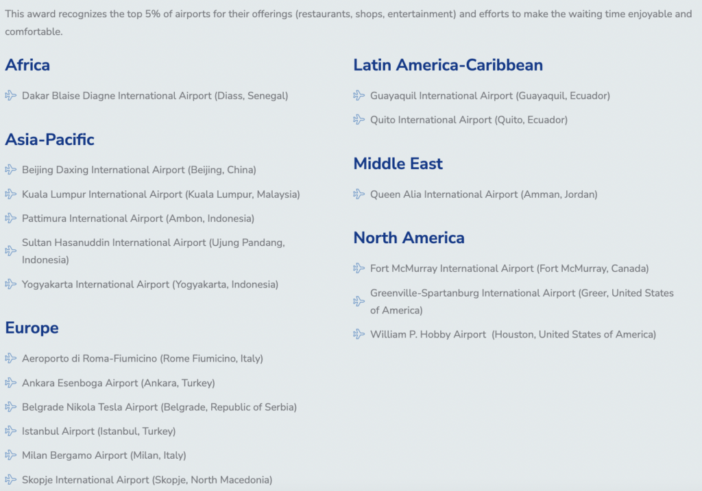 Roll call of excellence: ACI reveals Airport Service Quality award ...