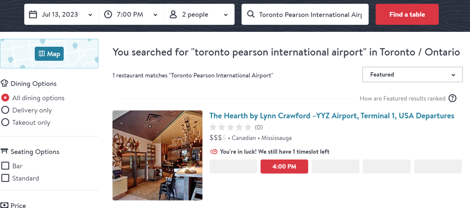 HMSHost introduces OpenTable booking app in selected Canadian airport ...